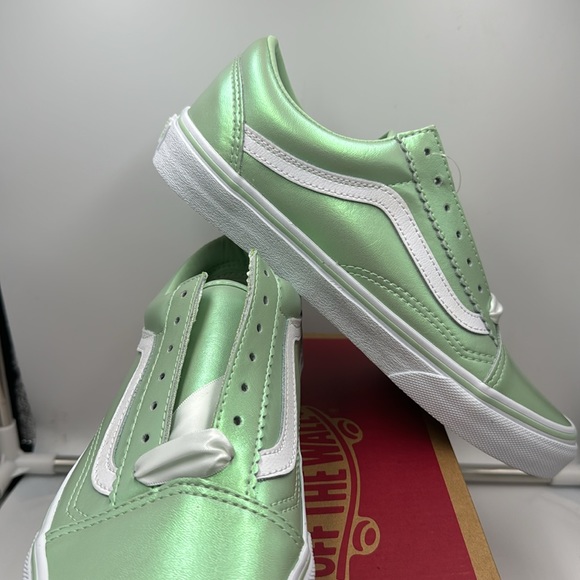 Vans | Shoes | Nib Metallic Silverish Green Vans Lace Up Sneaker With ...